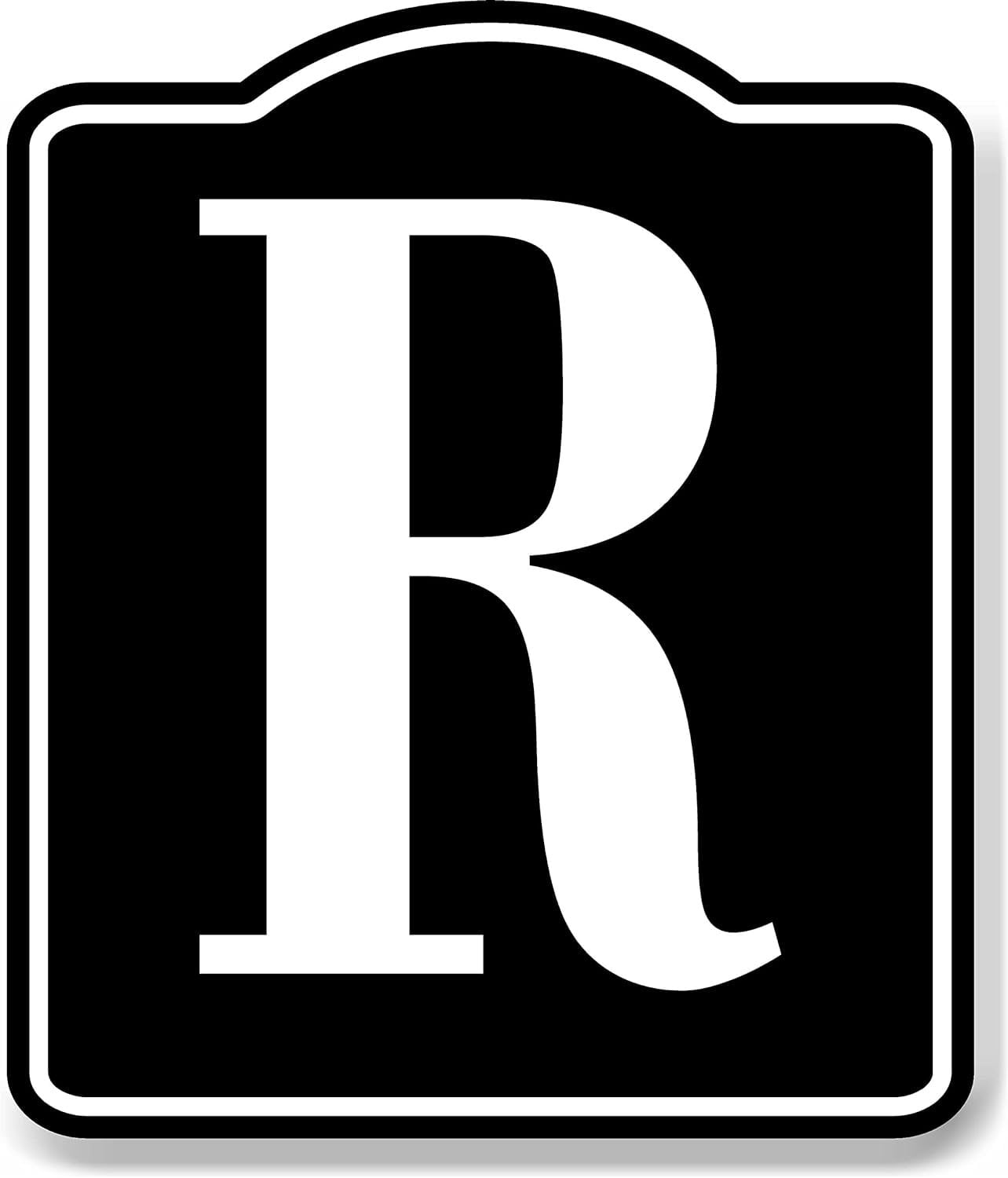 Letter R Bin Aisle Row Marker Label BLACK Aluminum Composite Sign, 15 ...