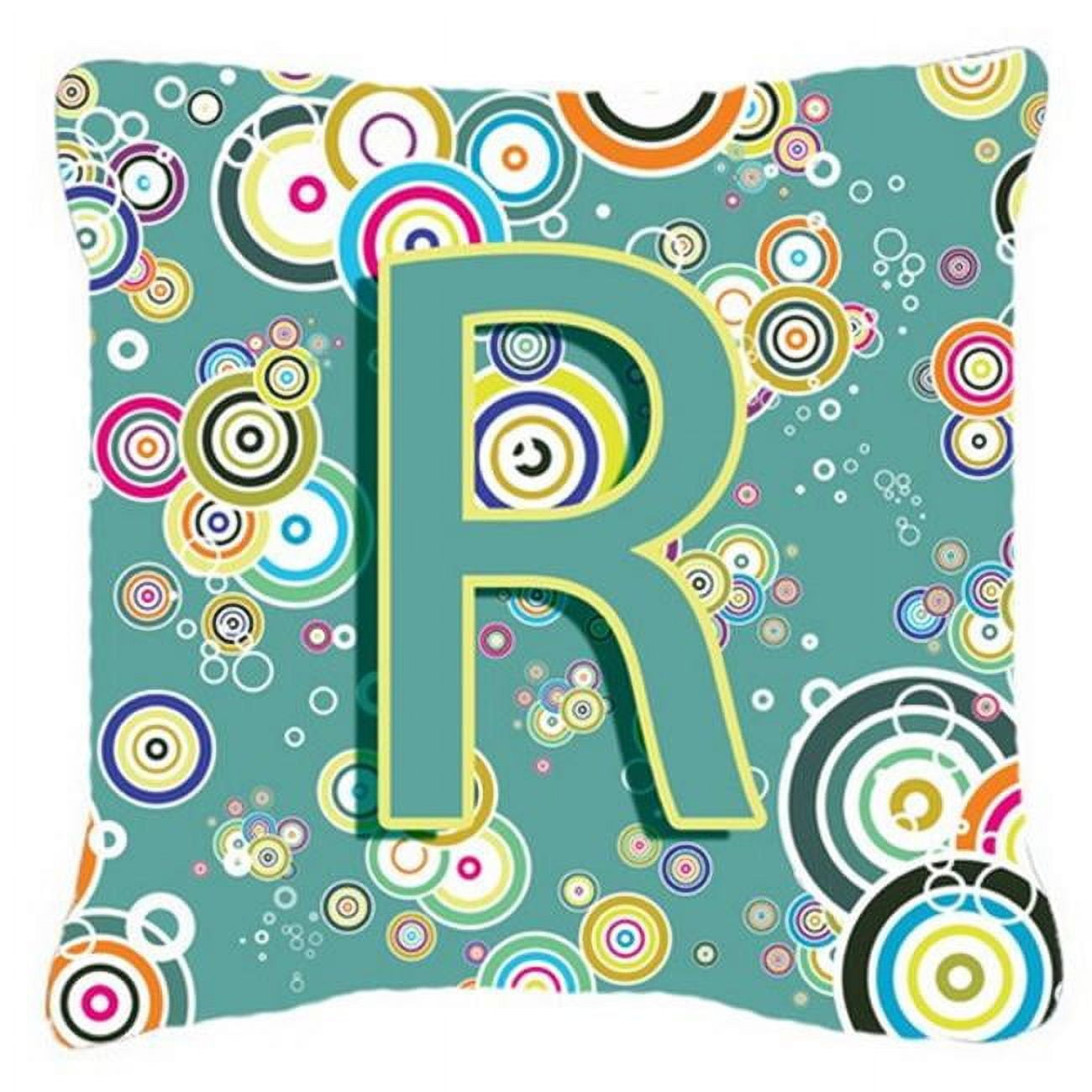Letter R Circle Circle Teal Initial Alphabet Canvas Fabric Decorative ...