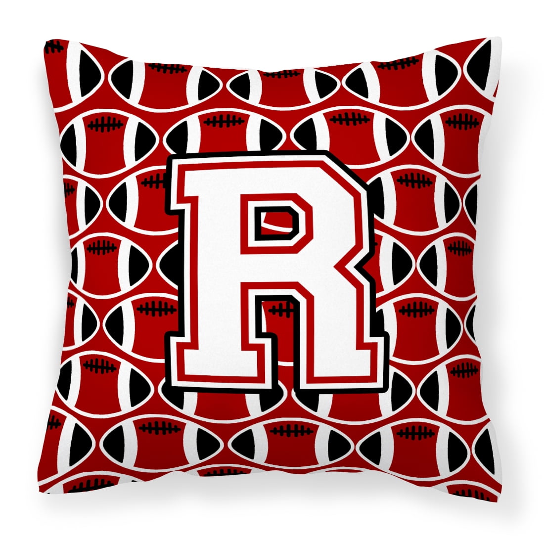 Letter R Football Cardinal and White Fabric Decorative Pillow - Walmart.com