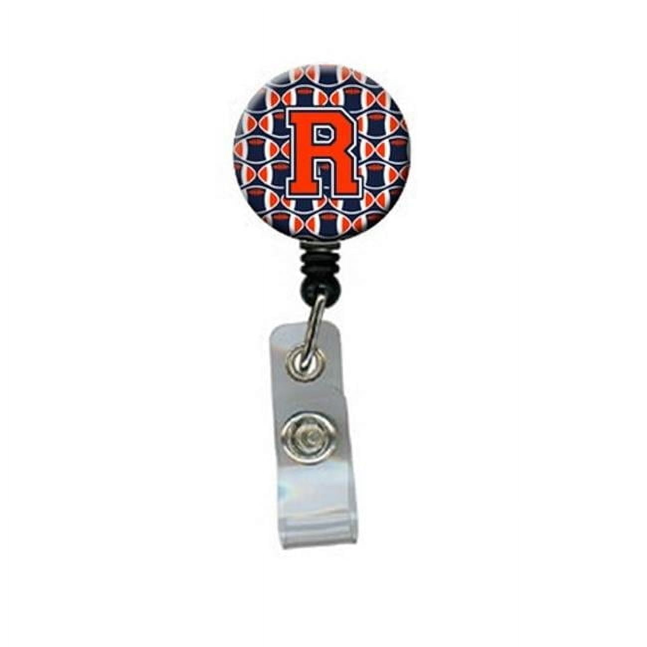 Letter R Football Orange, Blue & White Retractable Badge Reel - Walmart.com