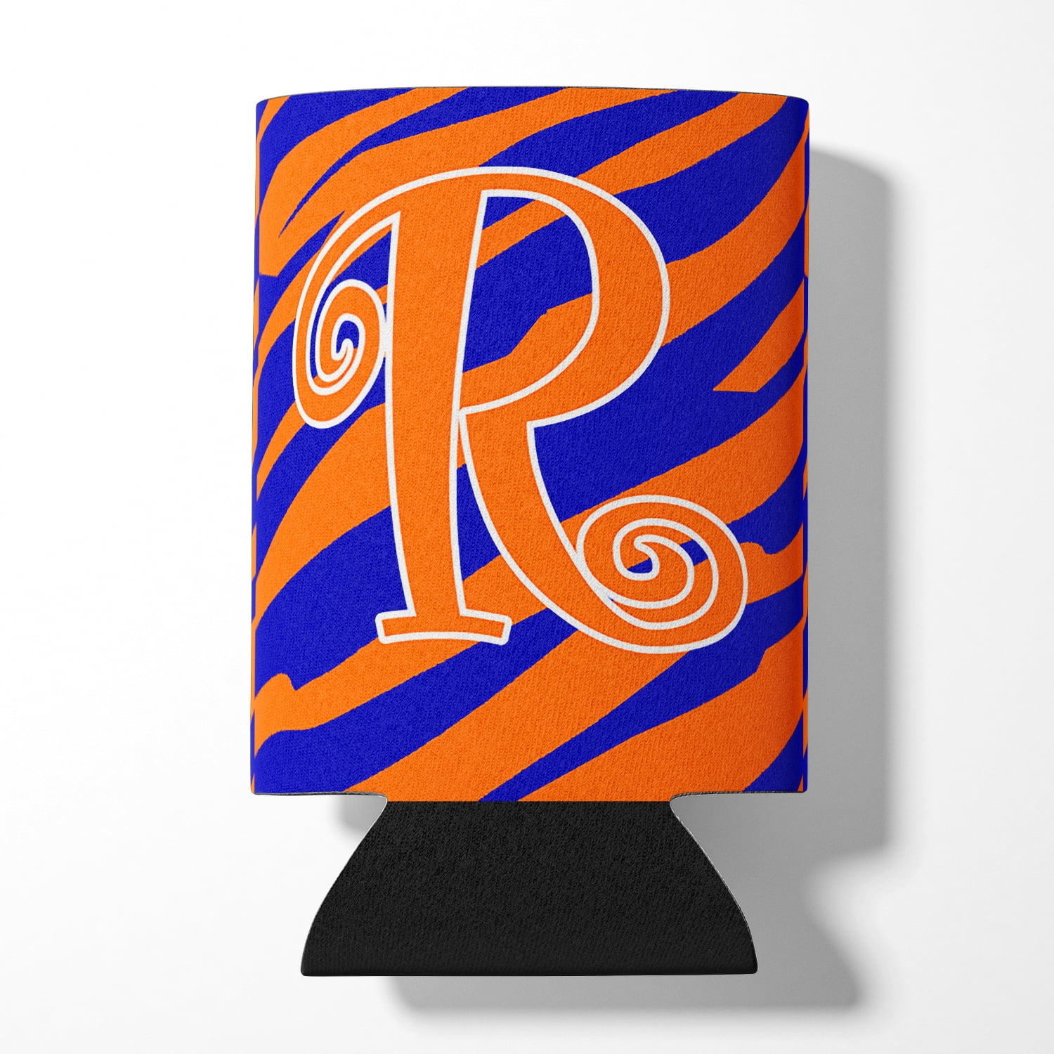Letter R Initial Tiger Stripe Blue and Orange Can or Bottle Hugger ...