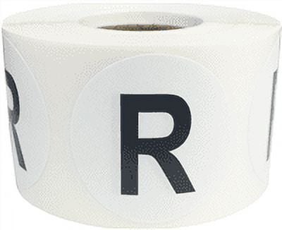 Letter R Inventory Labels 1.5 inch Round Circle Dots 500 Adhesive ...