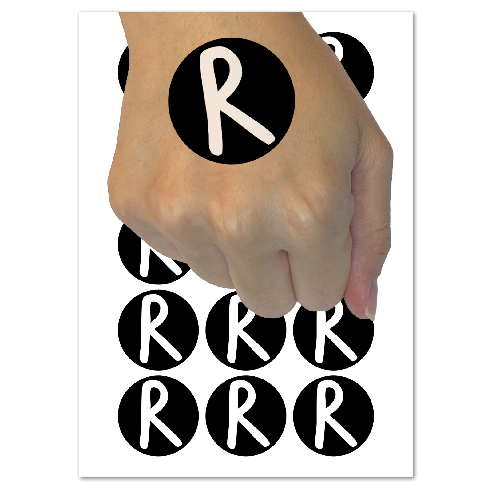 Letter R Uppercase Felt Marker Font Water Resistant Temporary Tattoo ...