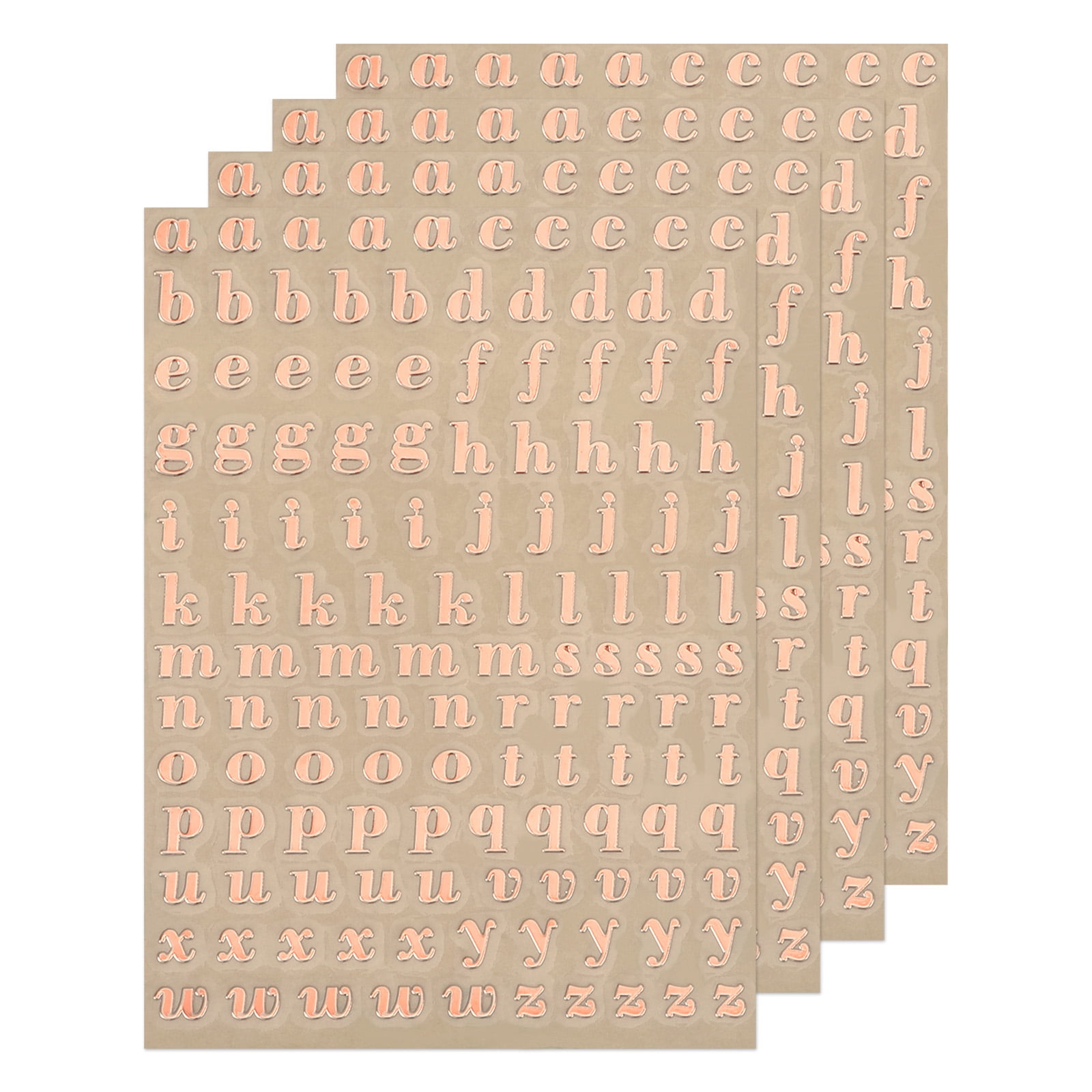Letter Resin Stickers 4 Sheets Mini Alphabet Sticker Glitter Alloy ...