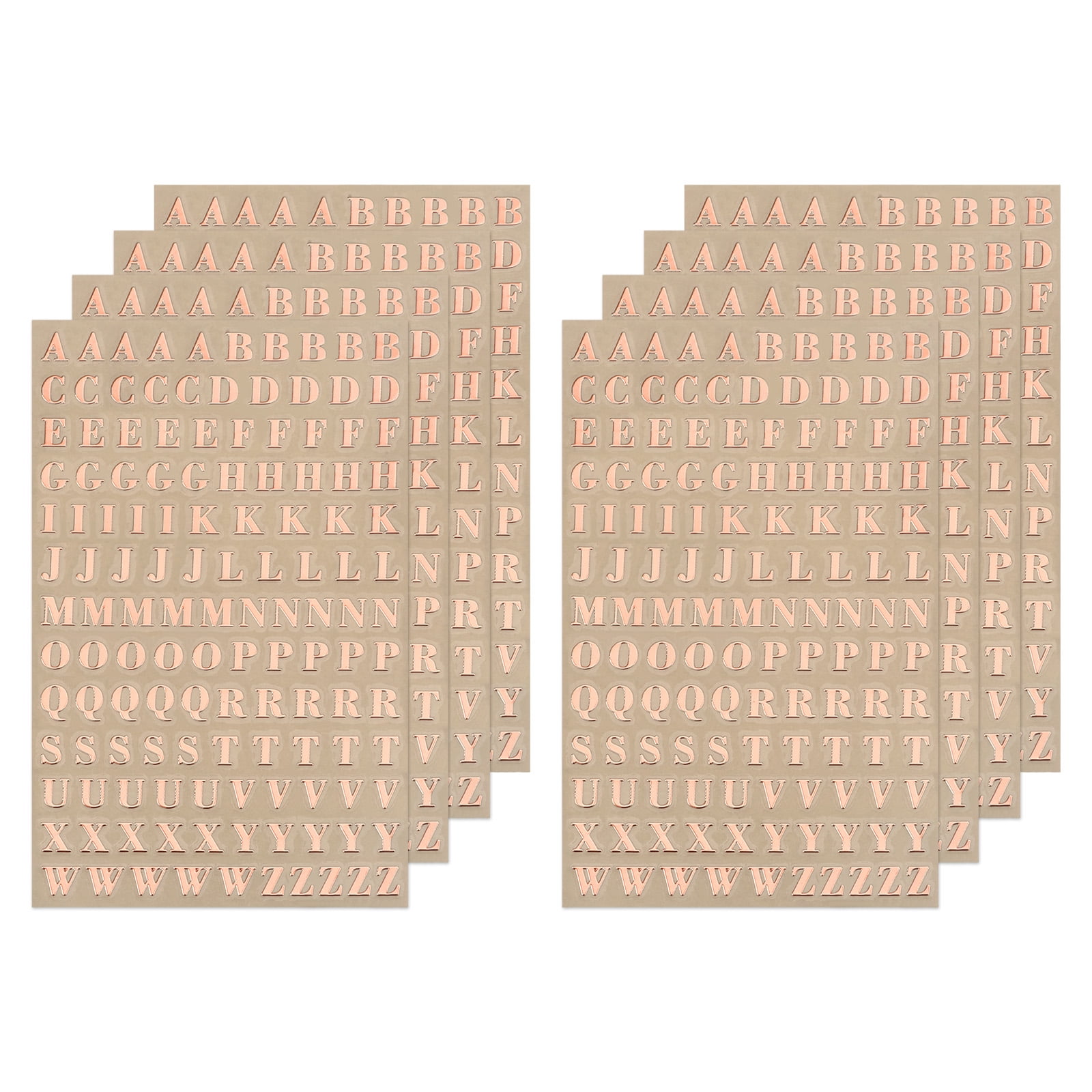 Letter Resin Stickers 8 Sheets Mini Alphabet Sticker Glitter Alloy ...