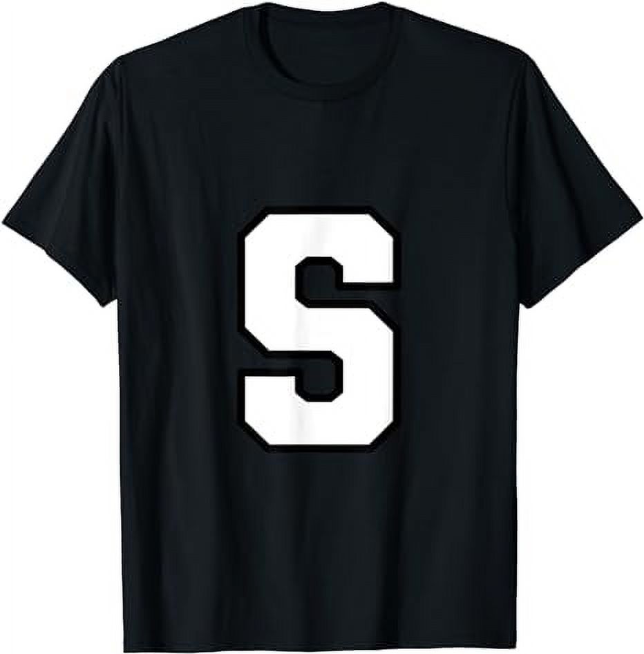 Letter S Capital Alphabet Varsity Monogram Initial T-Shirt - Walmart.com