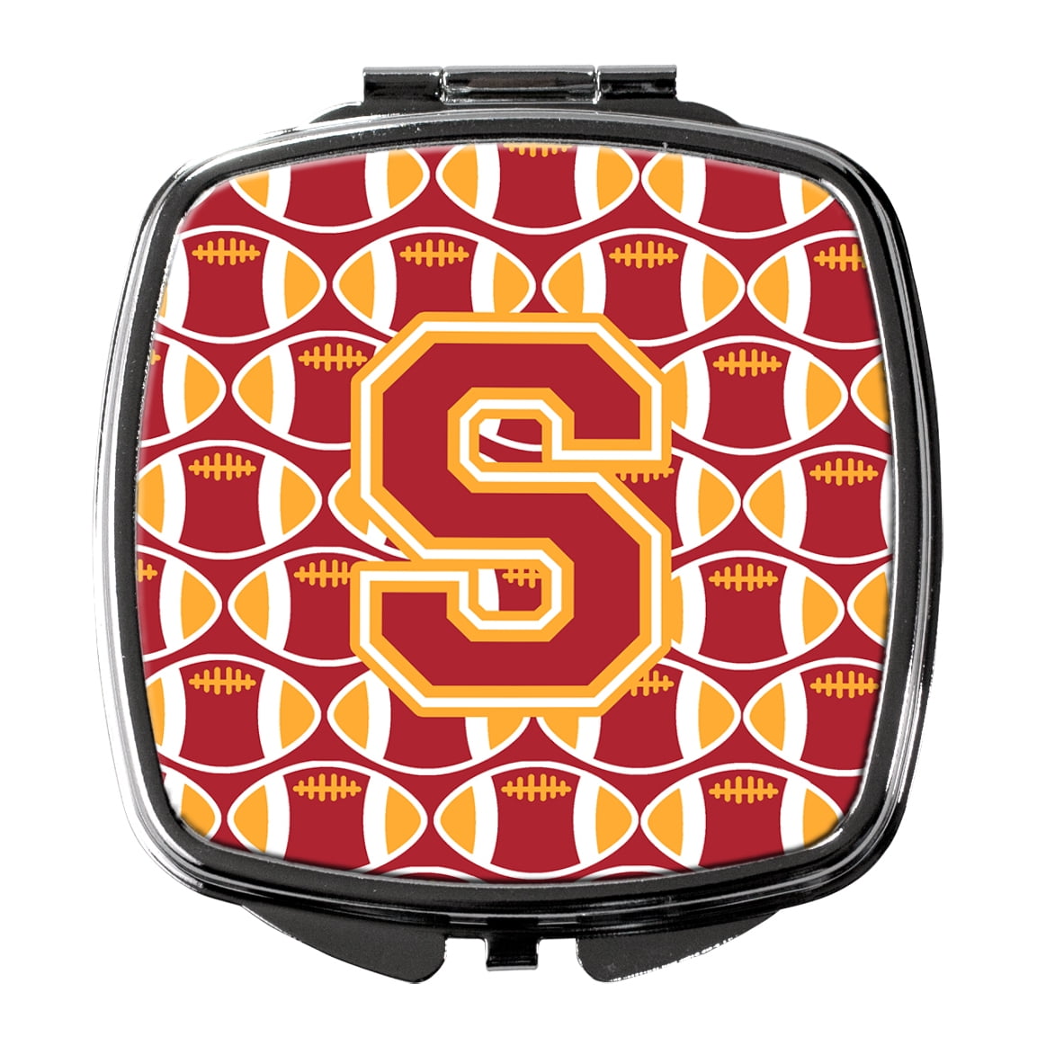 Letter S Football Cardinal and Gold Compact Mirror - Walmart.com