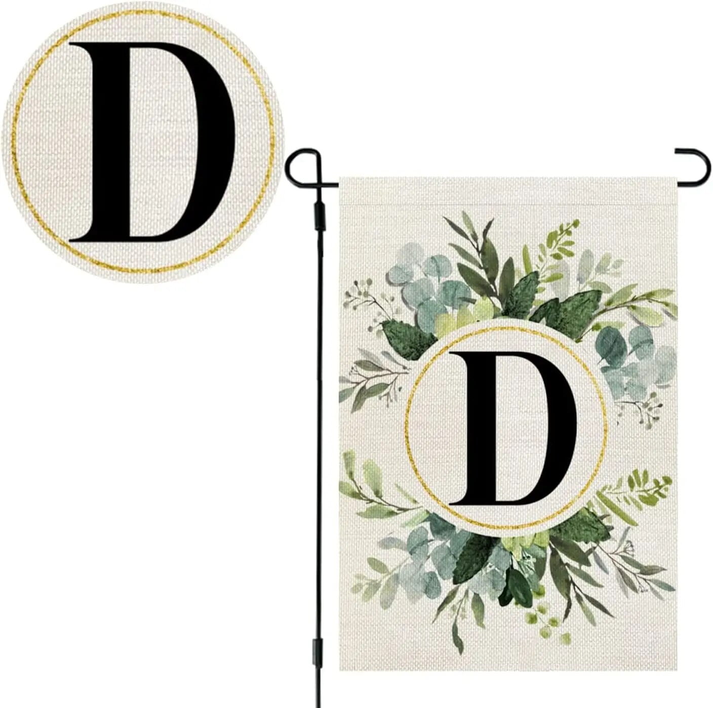 Letter S Initial Garden Flag Floral Vertical Double Sided Outside Small ...