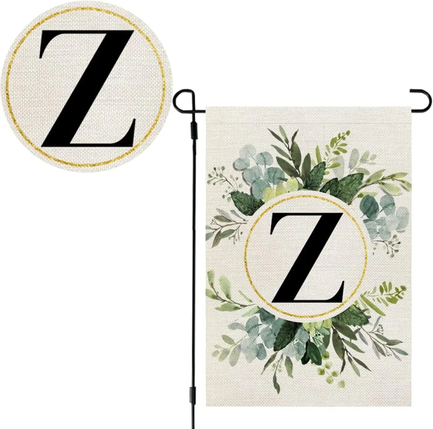 Letter S Initial Garden Flag Floral Vertical Double Sided Outside Small ...