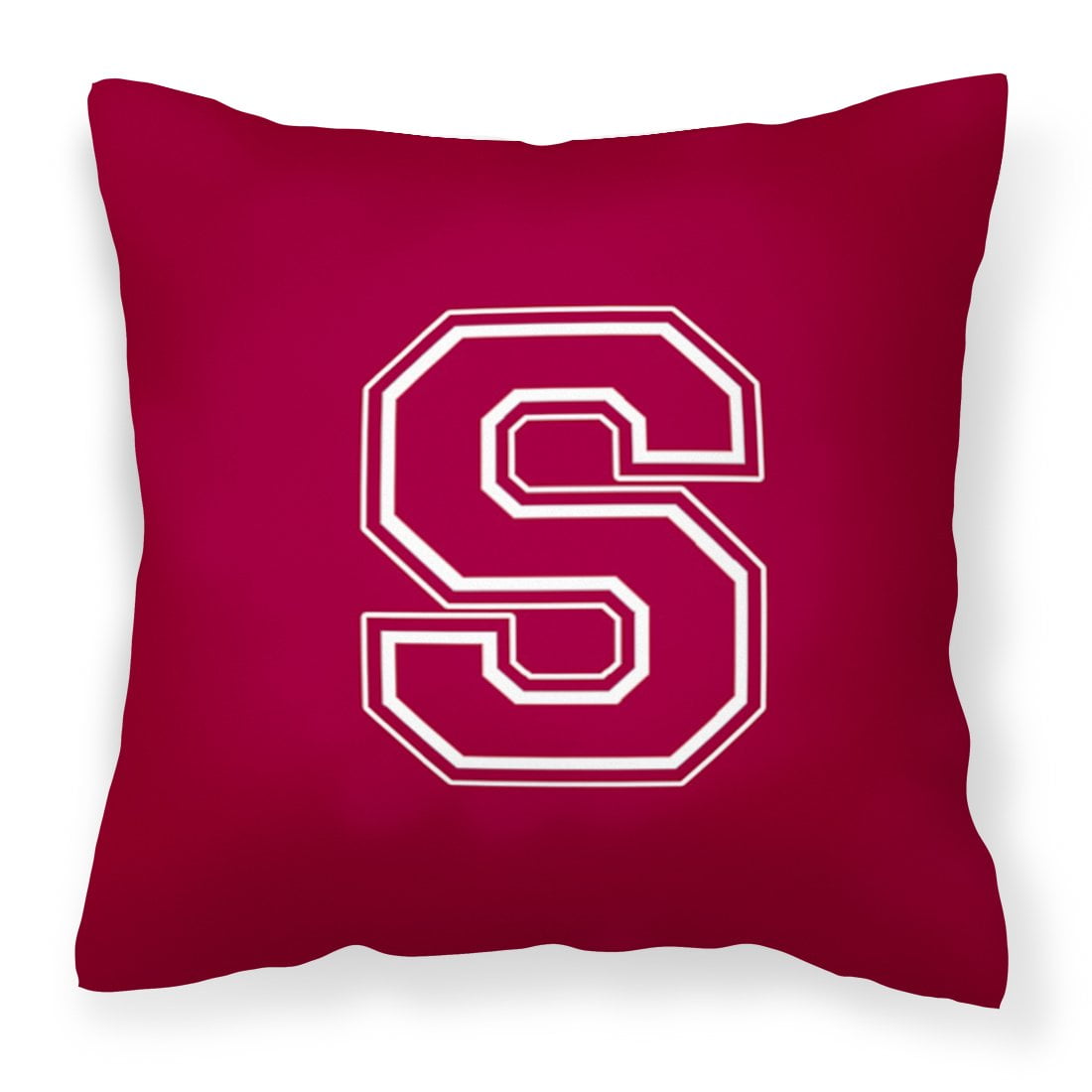 Letter S Initial Monogram - Maroon and White Fabric Decorative Pillow ...