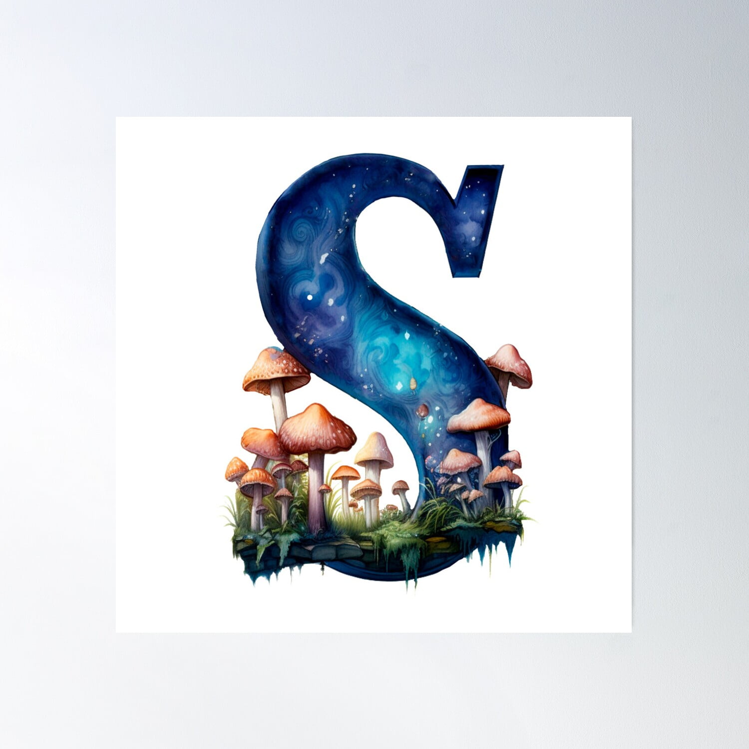 Letter S Orange Mushrooms Alphabet Personal Name Goblin Fairytale Aesthetic Goblincore Fairycore ...