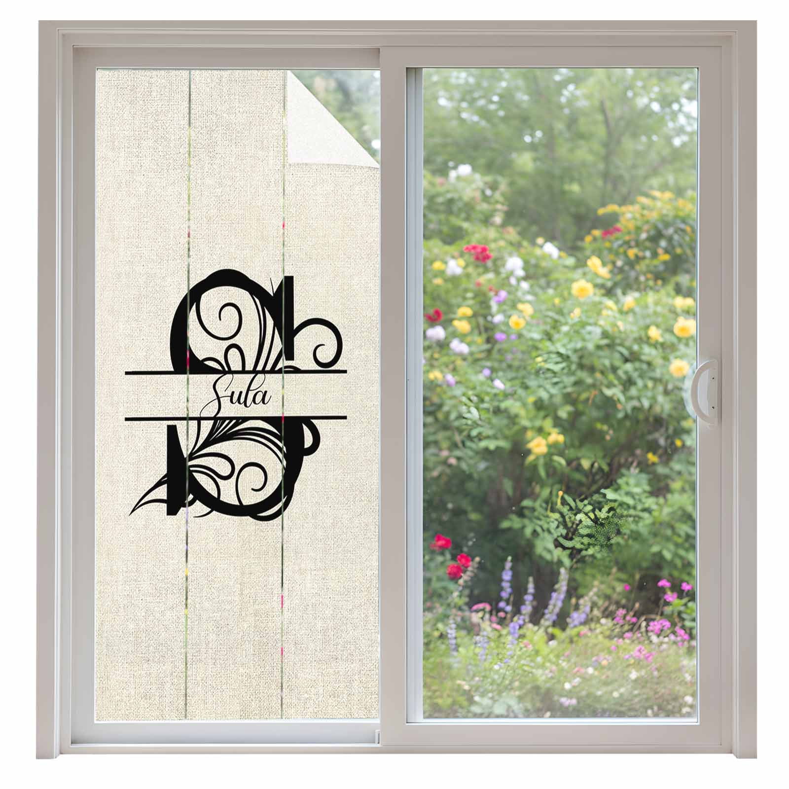 Letter S Window Privacy Film, Monogram Words Static Cling UV Sun ...