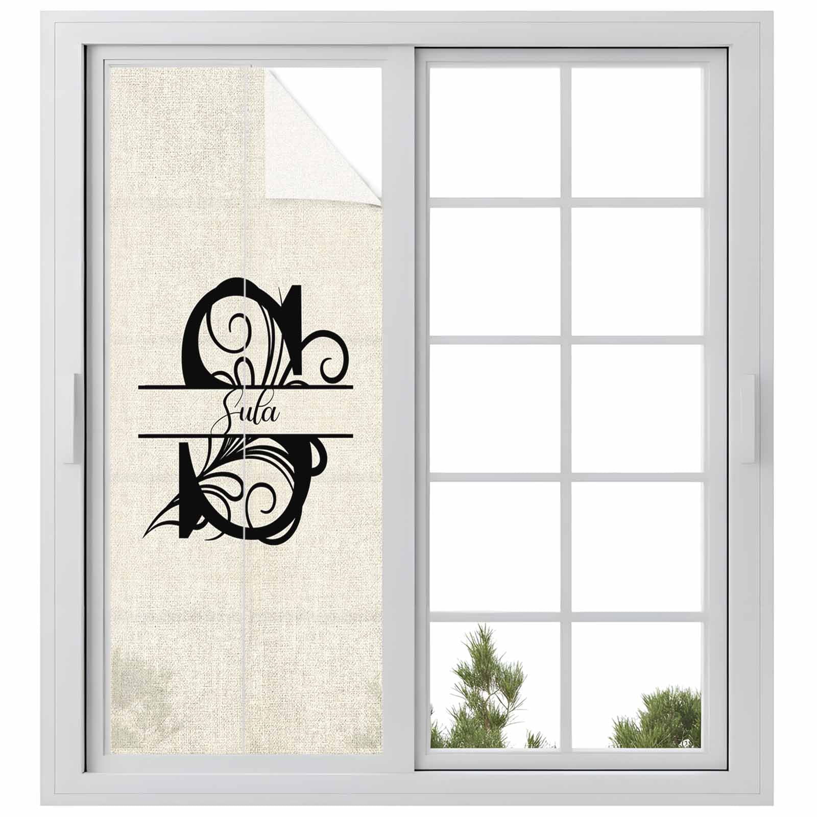 Letter S Window Privacy Film, Monogram Words Static Cling UV Sun ...