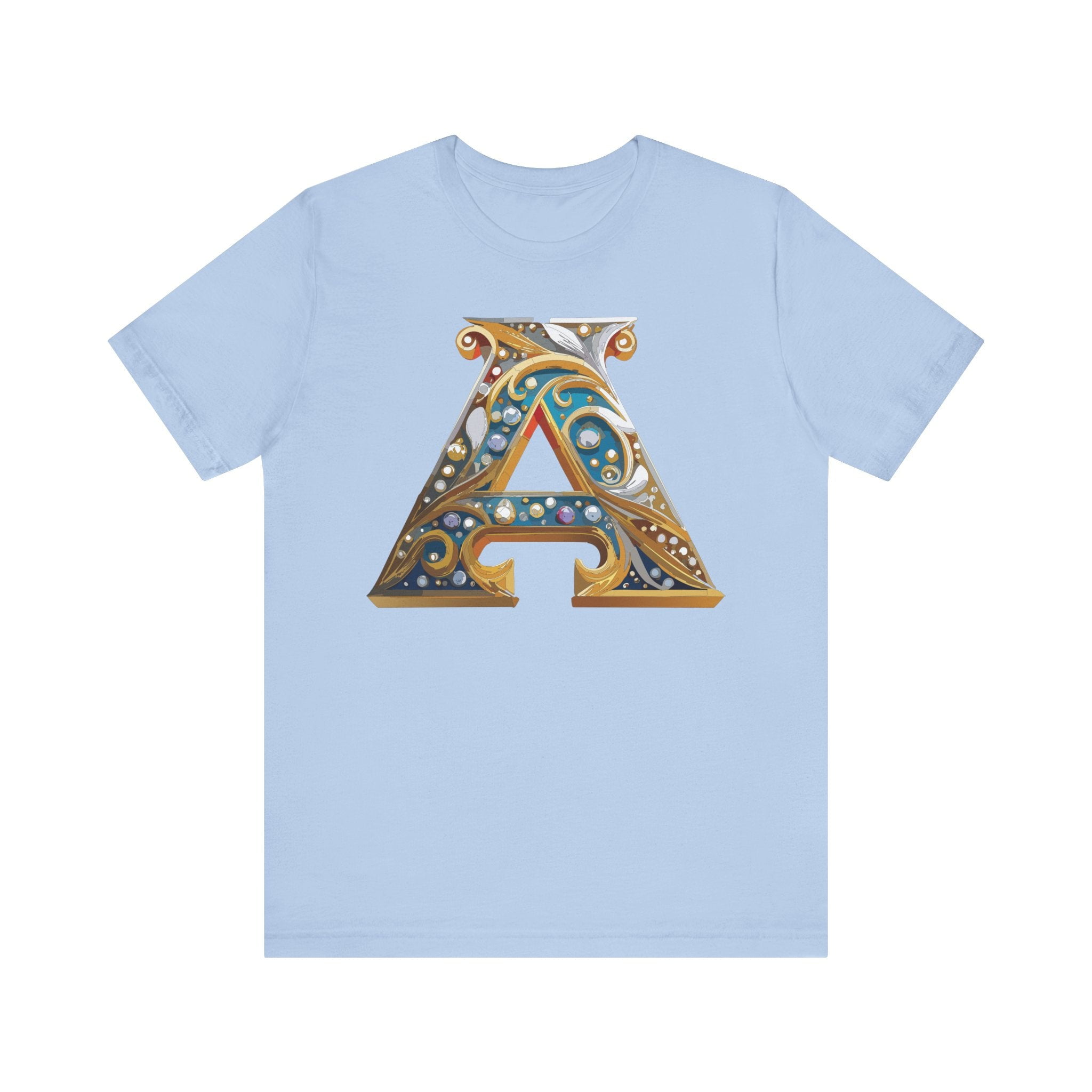 Letter Shirt, Shirt with Letters, Tee Shirt with Gold Letter, Shirt ...