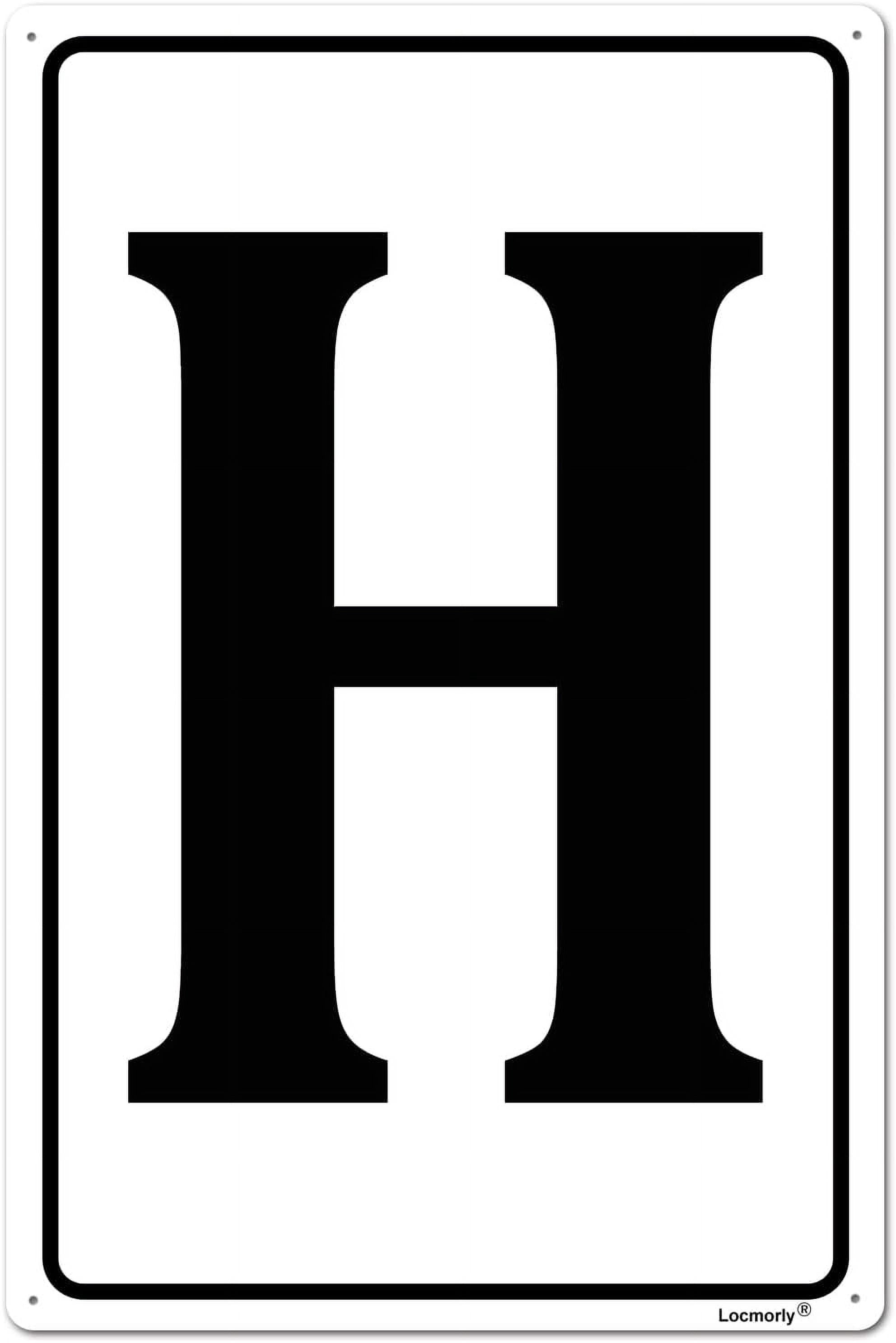 Letter Sign H, Parking Spot Letter Signs Metal Tin Sign 8x12inch ...