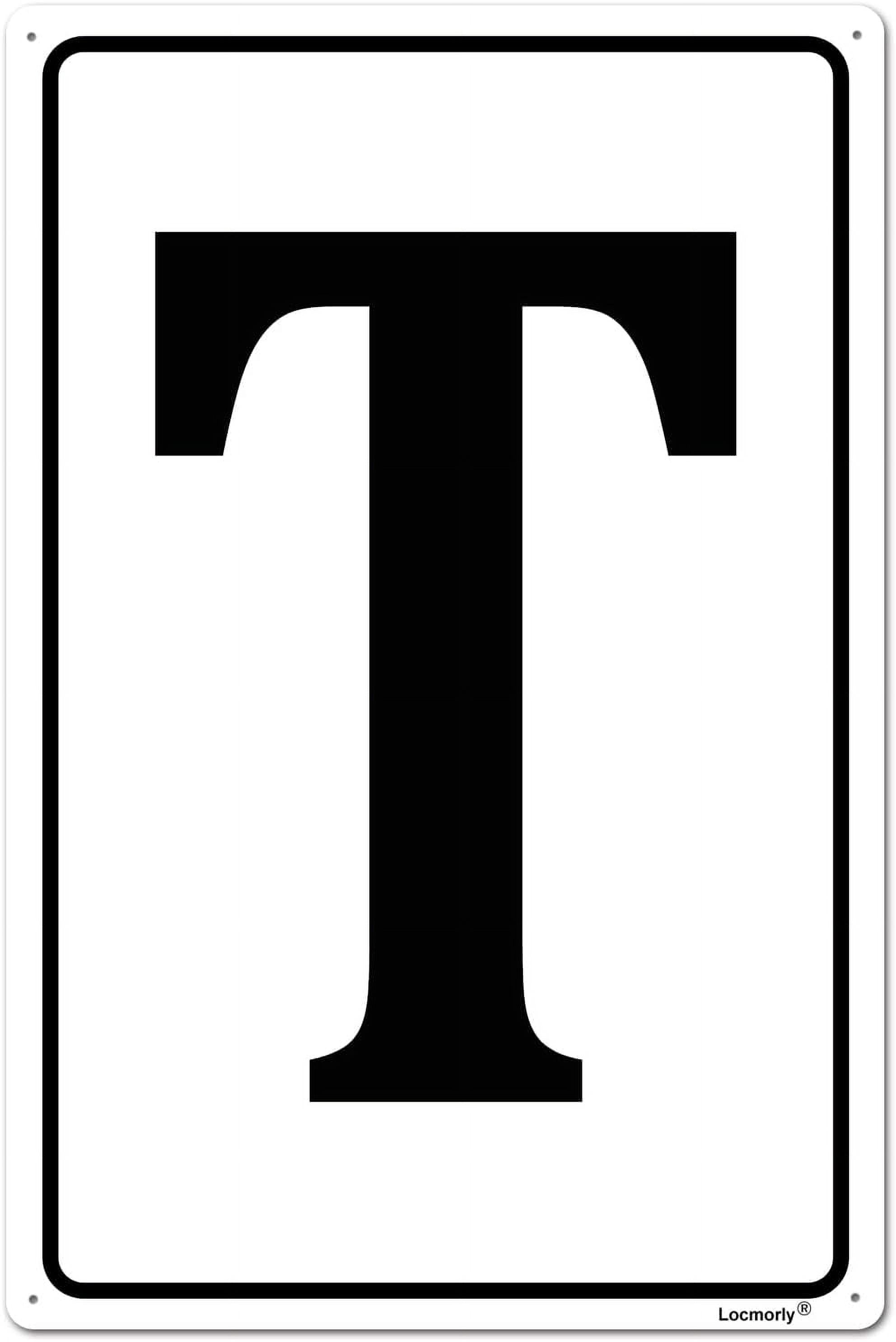 Letter Sign T, Parking Spot Letter Signs Metal Tin Sign 8x12inch ...