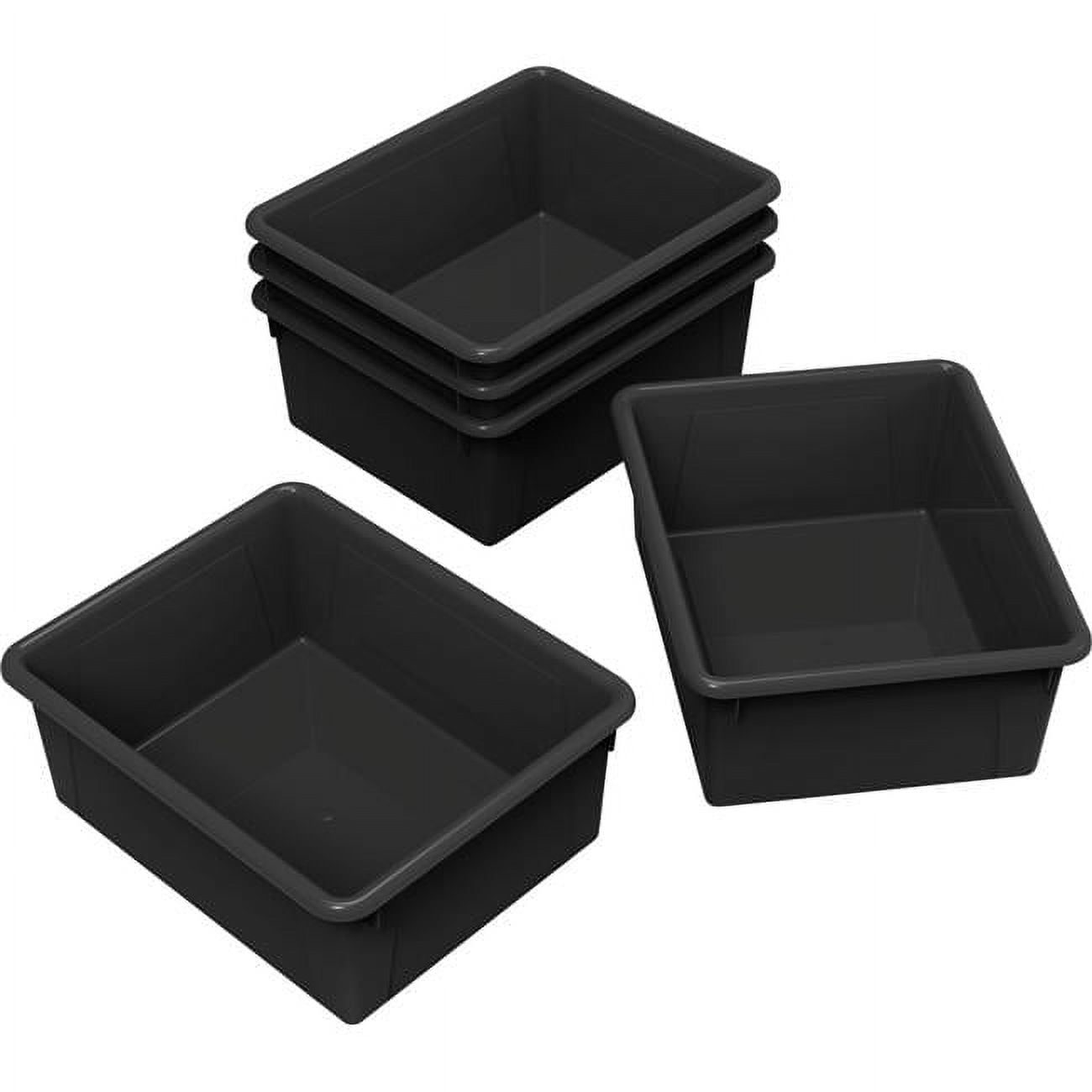 Letter Size 10 x 13 x 5 in. Deep Storage Tray, Black - Pack of 5 ...