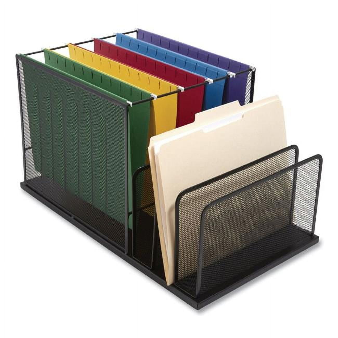 Letter Size 4 Sections Incline Sorter & Hanging File Wire Mesh ...