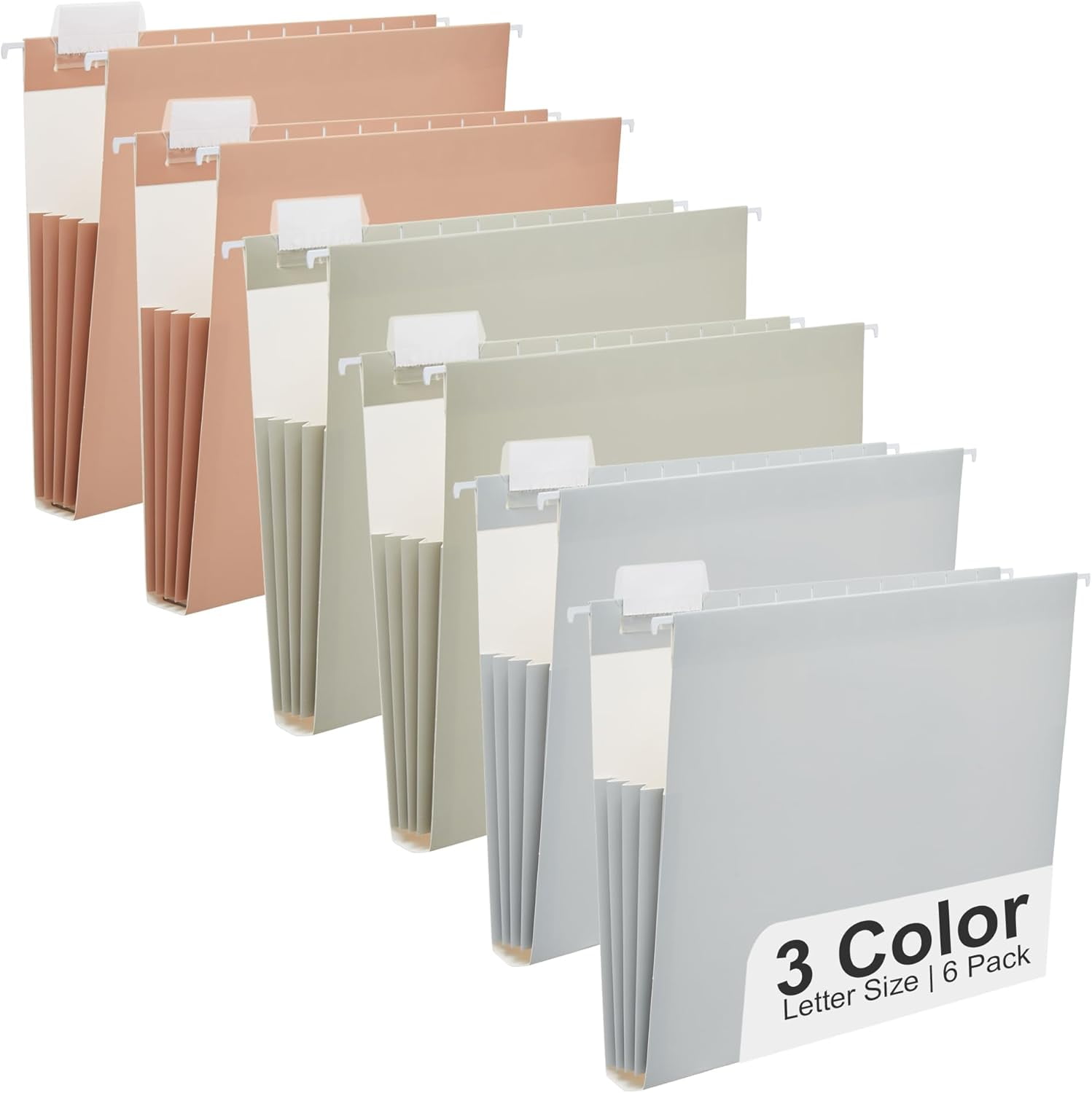 Letter Size - 6 Pack Extra Capacity Hanging File Folders Accordion ...