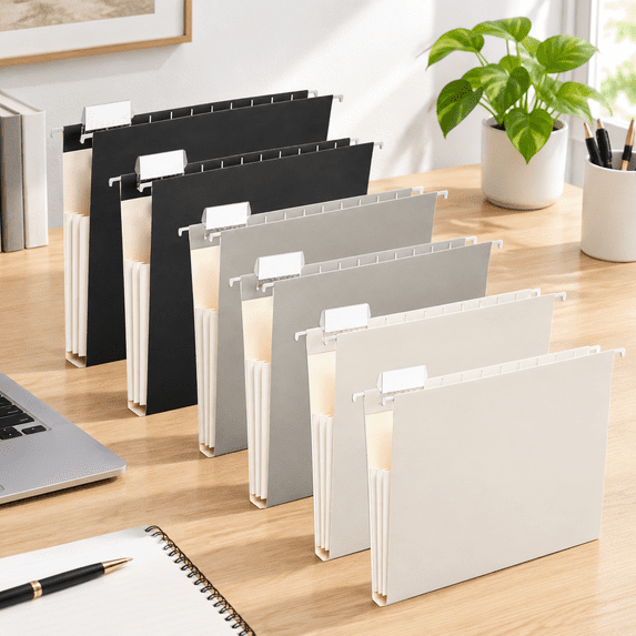 Letter Size - 6 Pack Extra Capacity Hanging File Folders Accordion ...