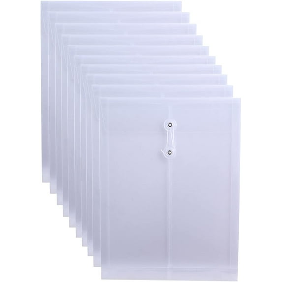 Letter Size Clear Poly Envelopes with String Closure 10 Pack, Plastic ...