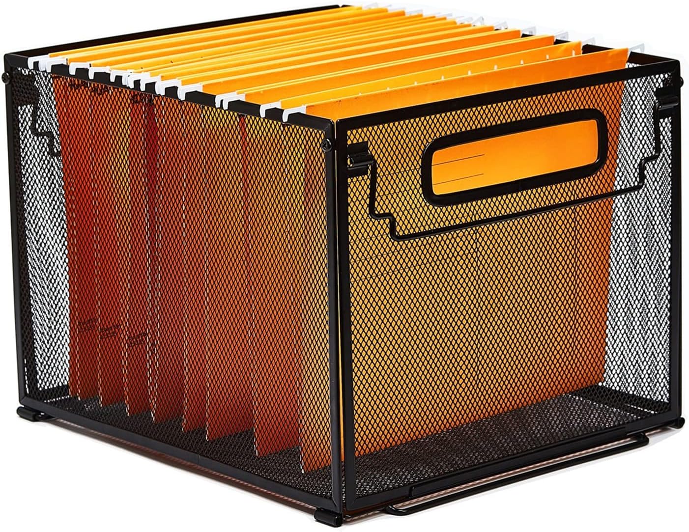 Letter Size Hanging File Folder Organizer,Metal Filing Crate,File ...
