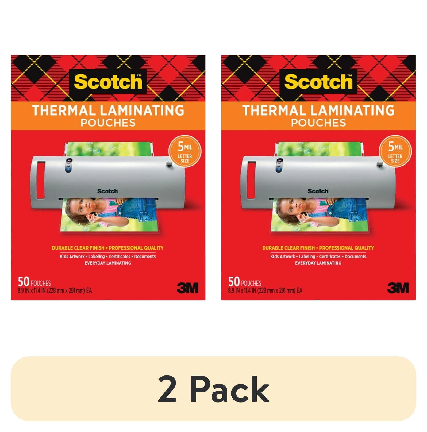 (2 pack) Letter Size Thermal Laminating Pouches, 5 Mil, 11 1/2 X 9, 50 ...