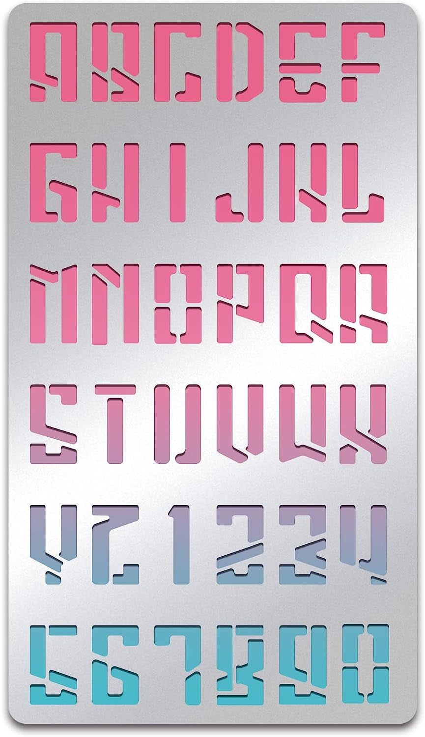 Letter Stencils 7x4 Inch 36pcs Number Alphabet Drawing Template Metal ...