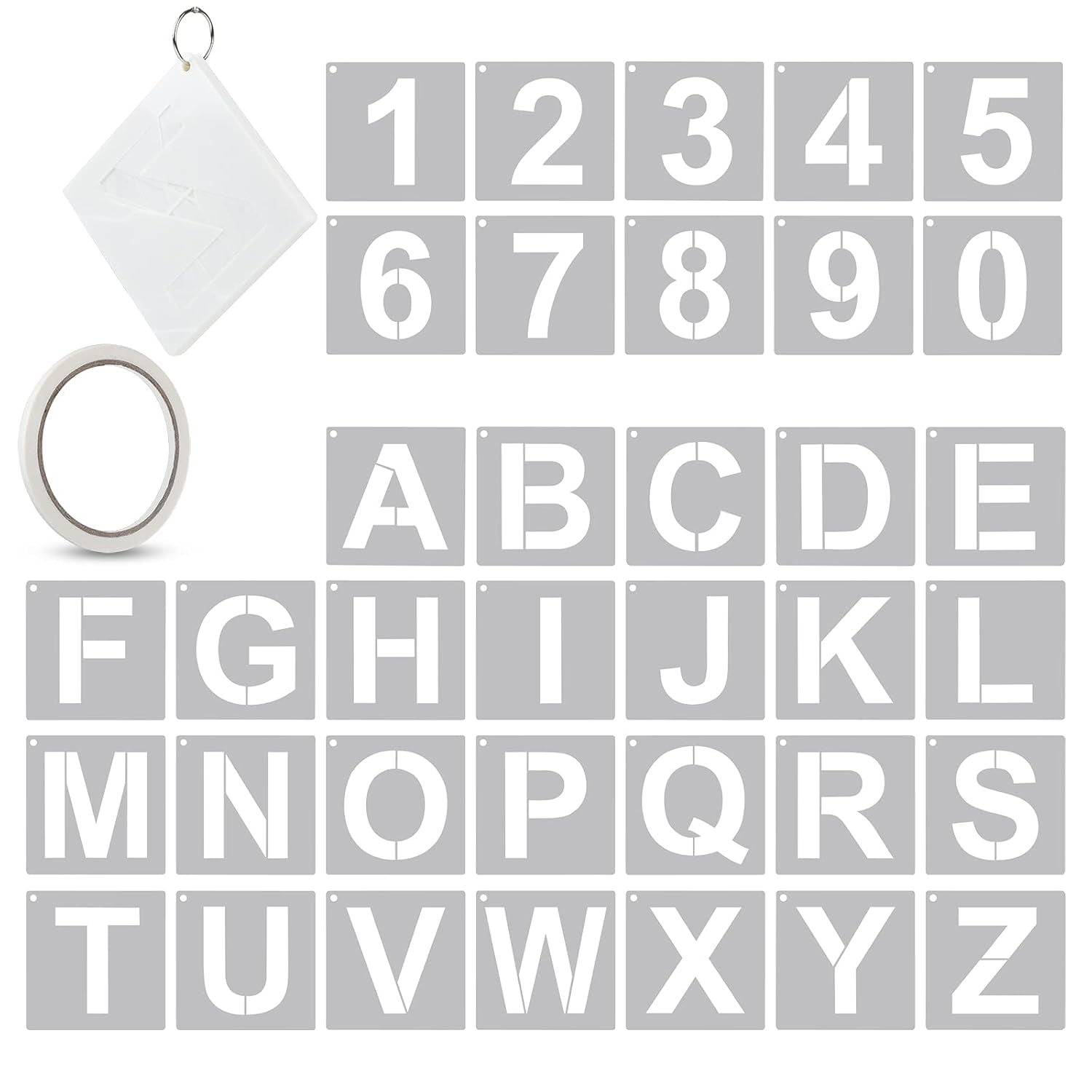 Letter Stencils and Number Templates 36 Pcs Alphabet Art Craft Stencils ...