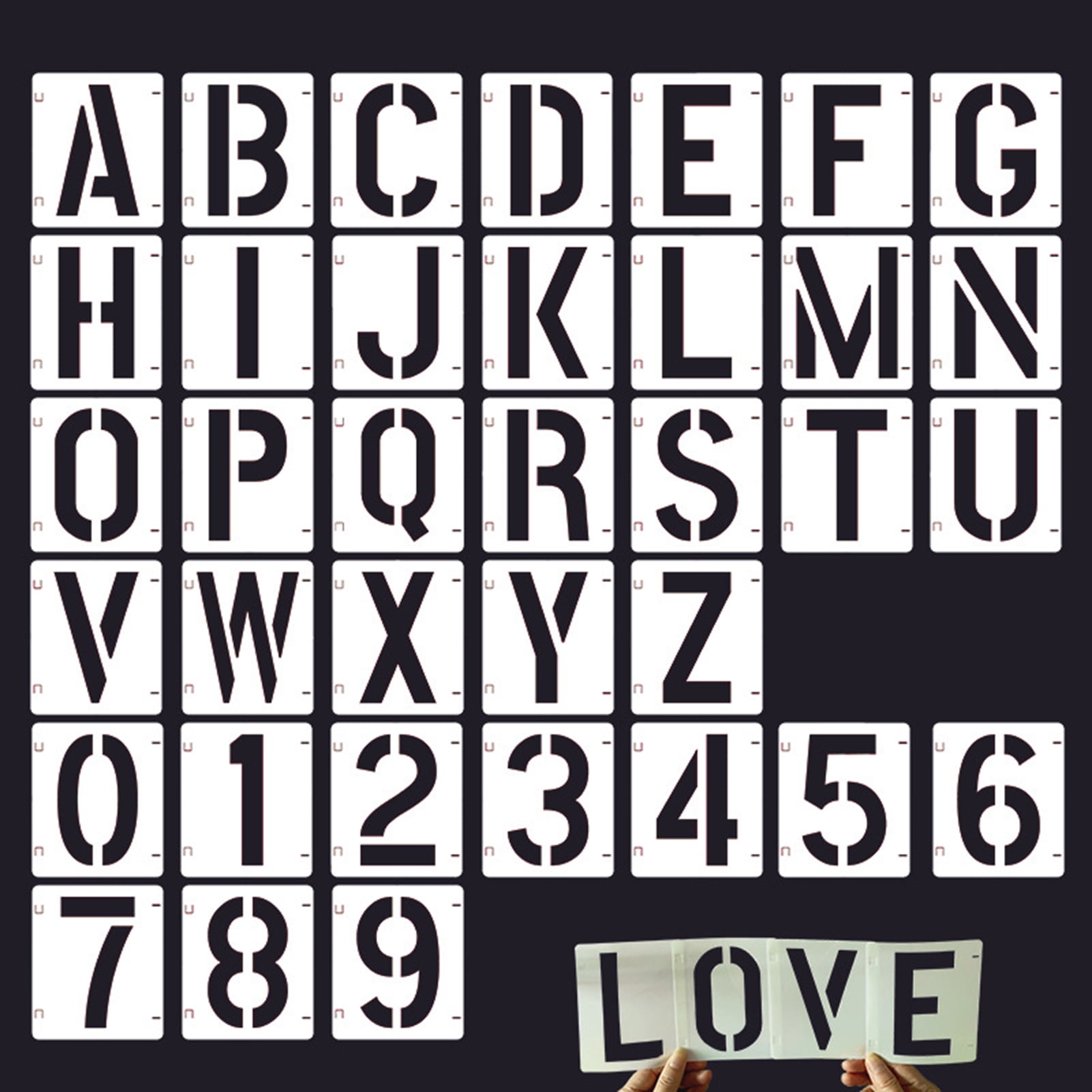 Letter Stencils And Numbers PET Reusable Templates for DIY Art Crafts ...