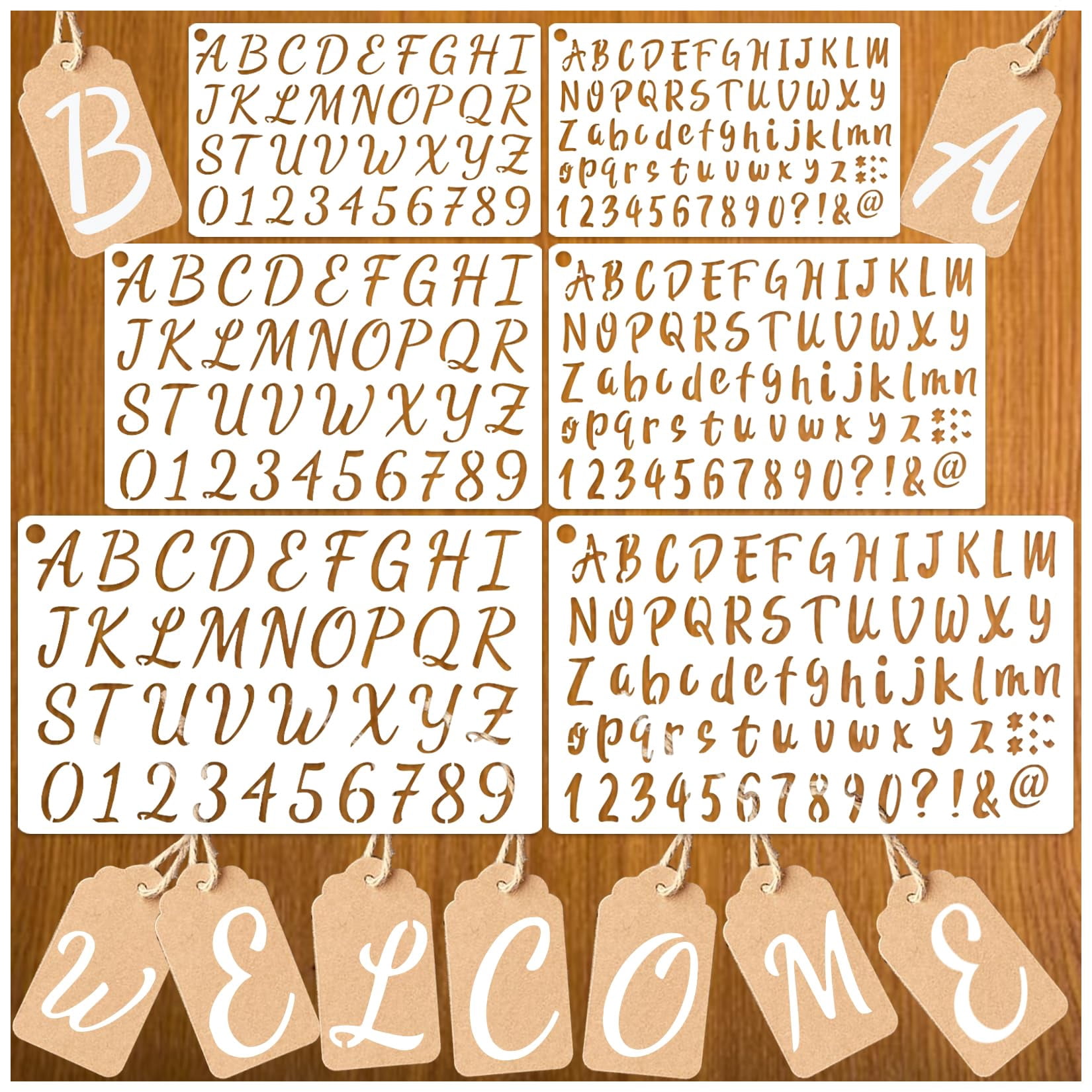 Letter Stencils for Painting EC36 on Wood, Small Alphabet Number ...