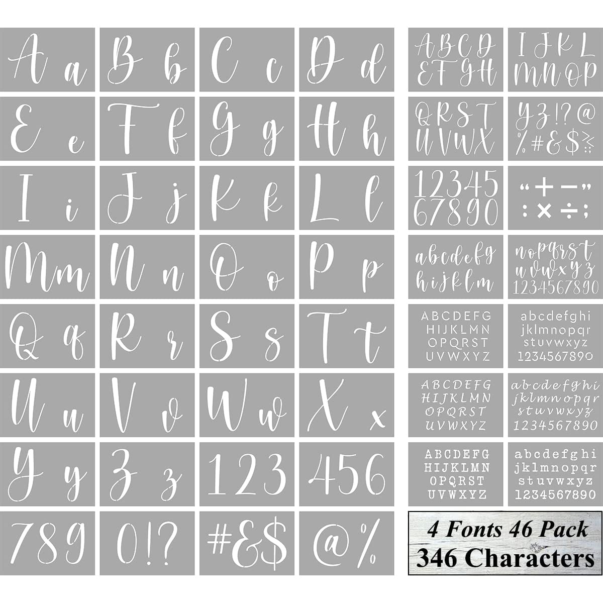 Letter Stencils for Painting on Wood 46 Pack Large Alphabet Stencil ...