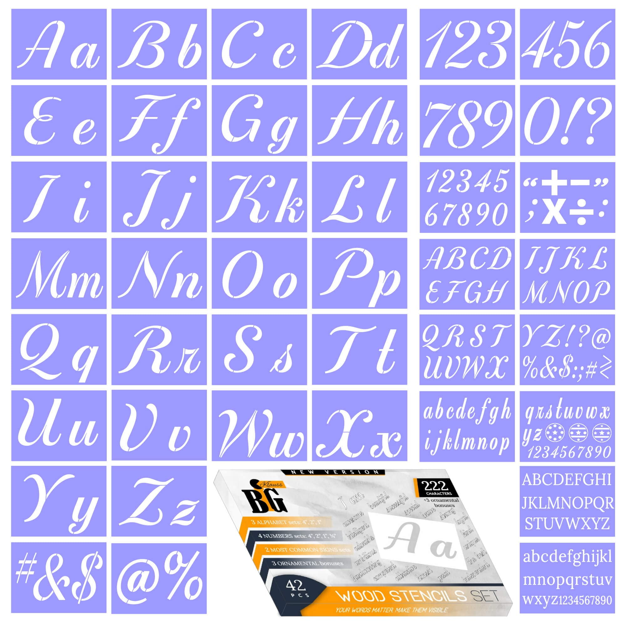 Letter Stencils for Painting on Wood - Alphabet Stencils with ...