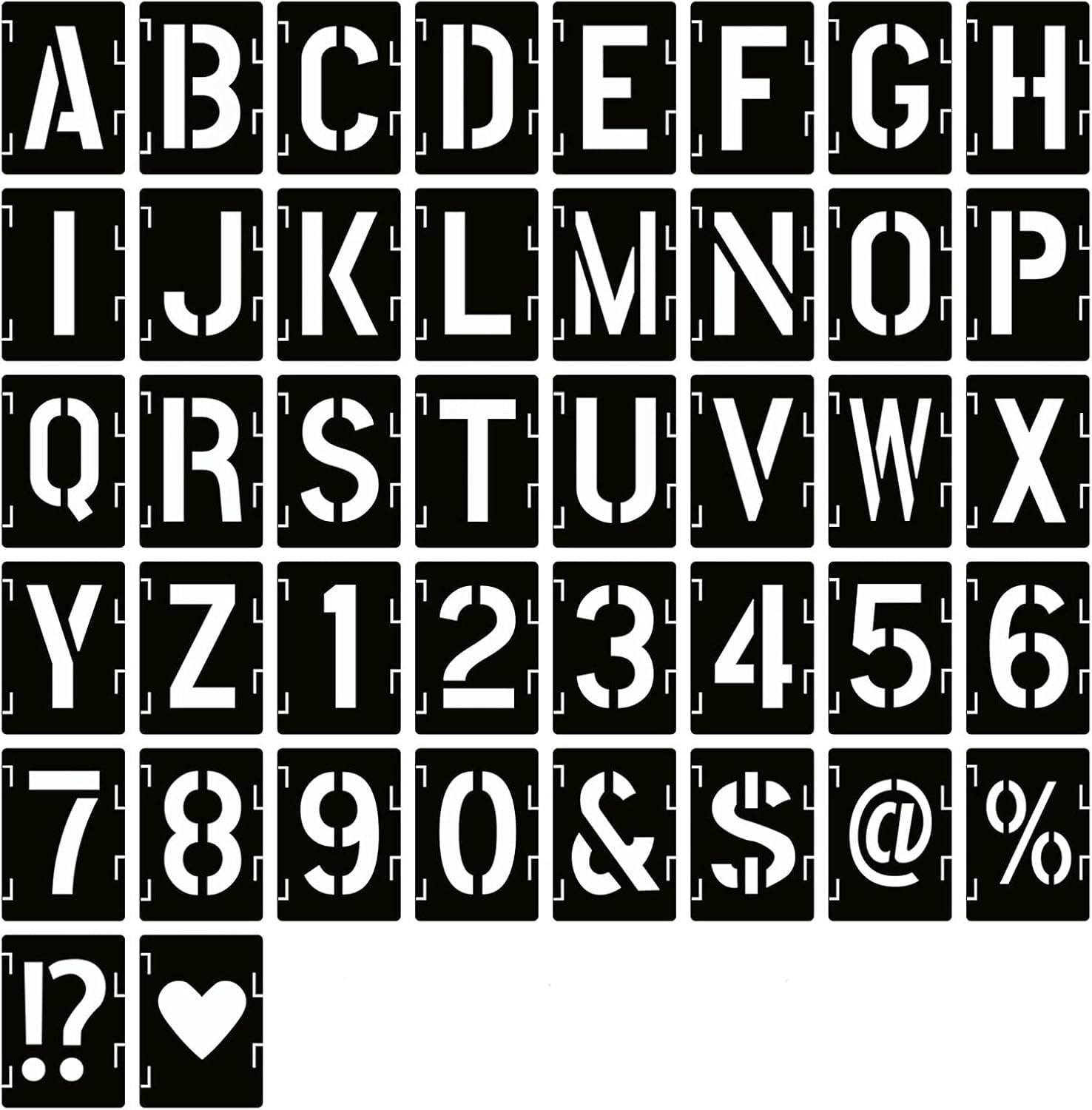 Letter Stencils Symbol Numbers Craft Stencils, 42 Pcs Reusable Alphabet ...
