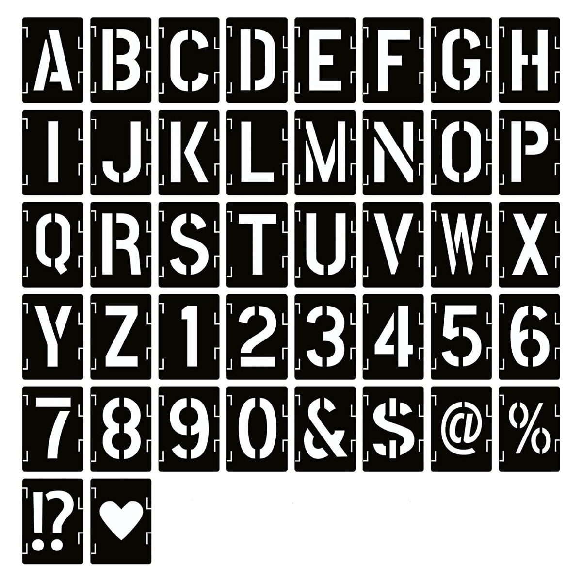 Letter Stencils Symbol Numbers Craft Stencils, 42 Pcs Reusable Alphabet ...