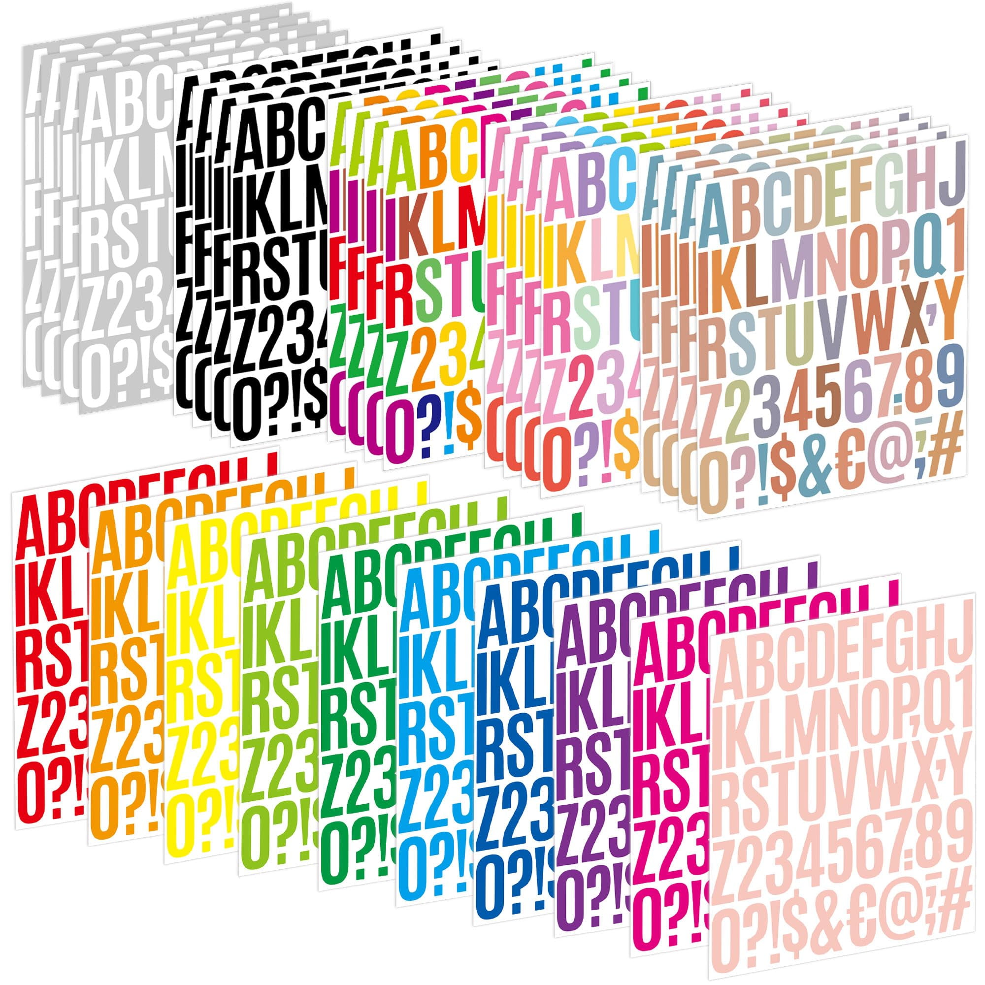 Neasyth Letter Stickers 30 Sheets 1500 Pcs Multicolor Vinyl Self ...