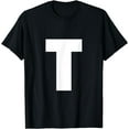 Letter T Capital Alphabet Monogram Initial T-Shirt - Walmart.com