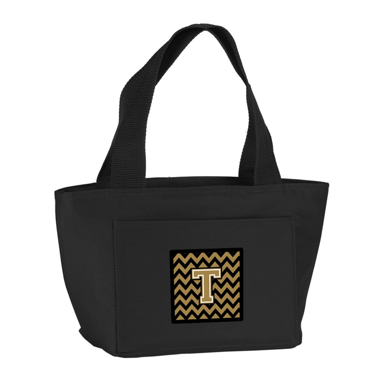 Letter T Chevron Black and Gold Lunch Bag - Walmart.com