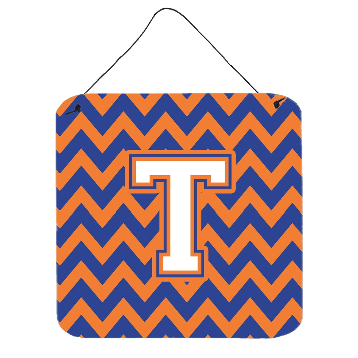 Letter T Chevron Blue and Orange 3 Wall or Door Hanging Prints ...