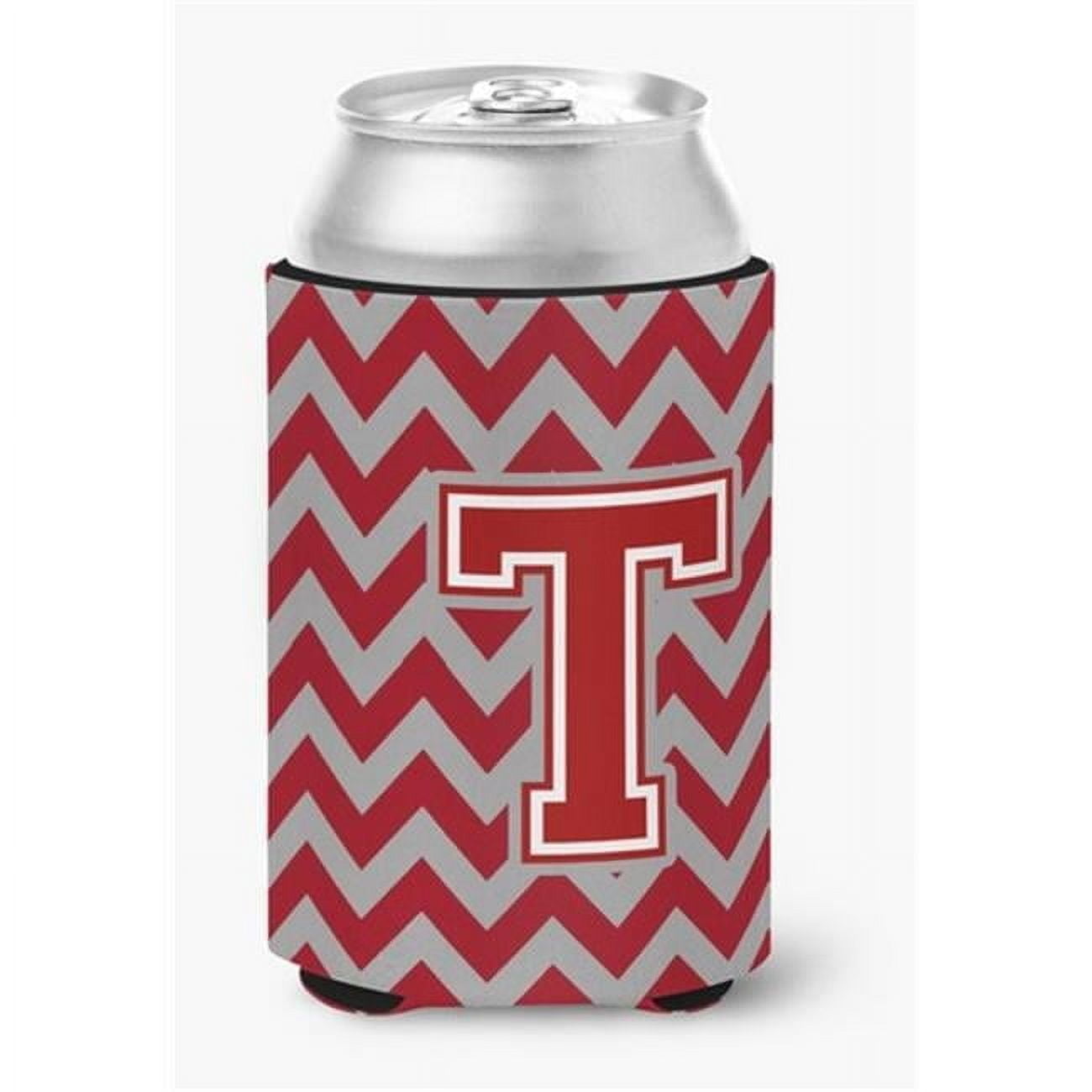 Caroline's Treasures CJ1049-TCC Letter T Chevron Maroon and White Can ...