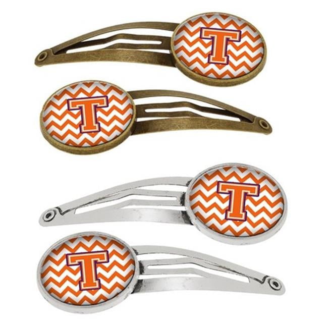 Letter T Chevron Orange & Regalia Barrettes Hair Clips - Walmart.com
