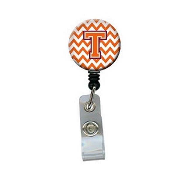Letter T Chevron Orange & Regalia Retractable Badge Reel - Walmart.com