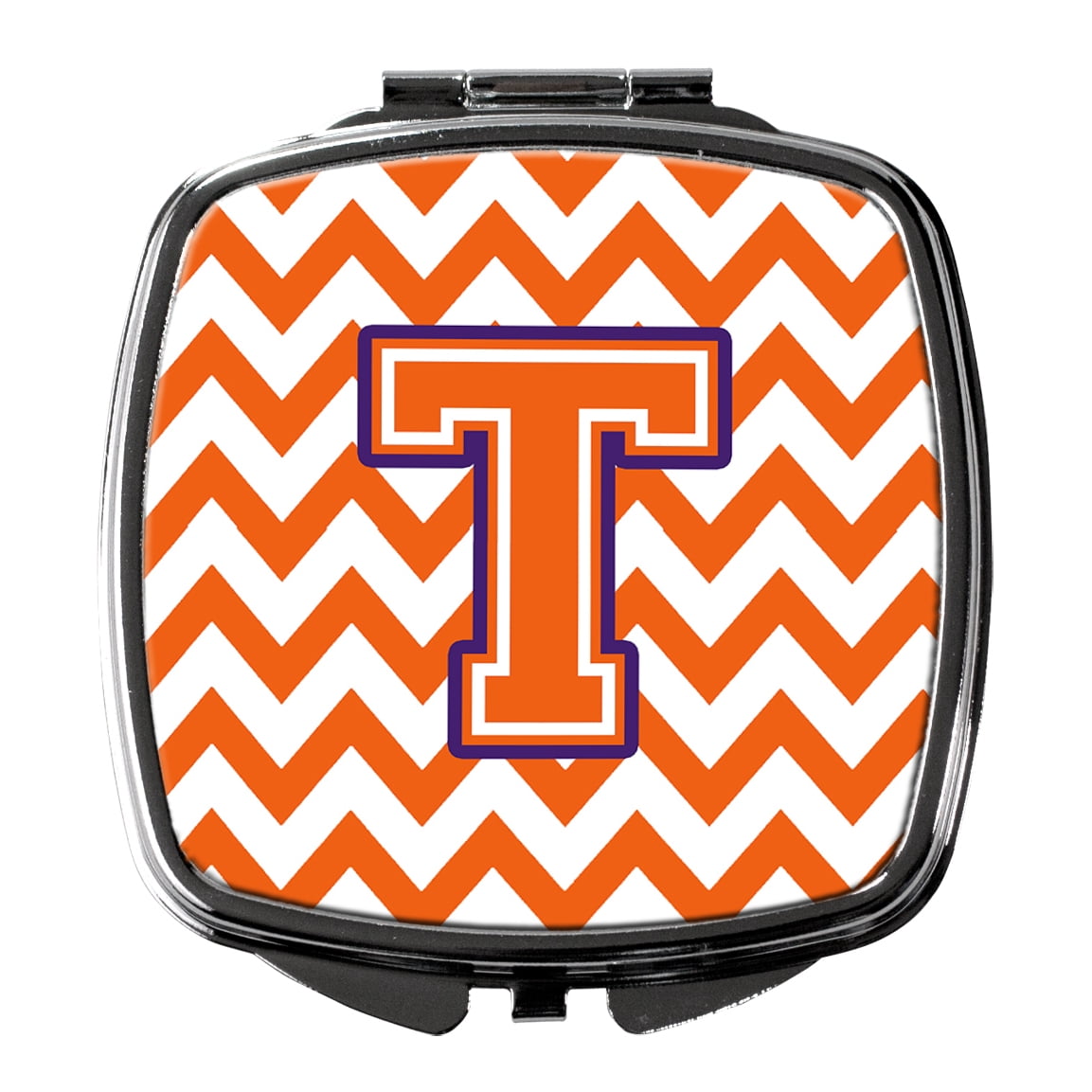 Letter T Chevron Orange and Regalia Compact Mirror - Walmart.com