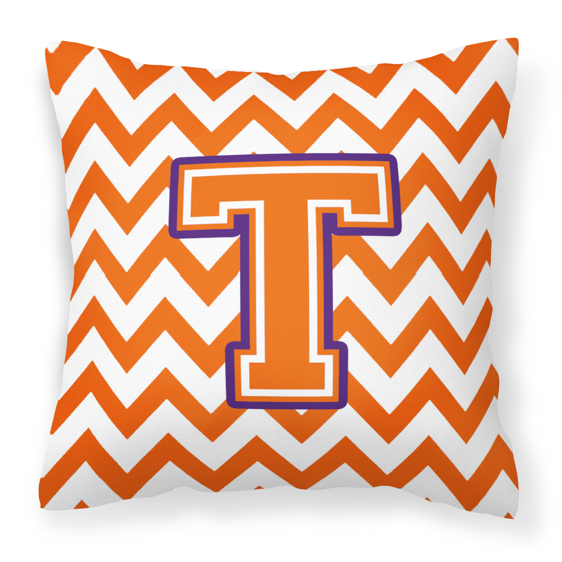 Letter T Chevron Orange and Regalia Fabric Decorative Pillow - Walmart.com