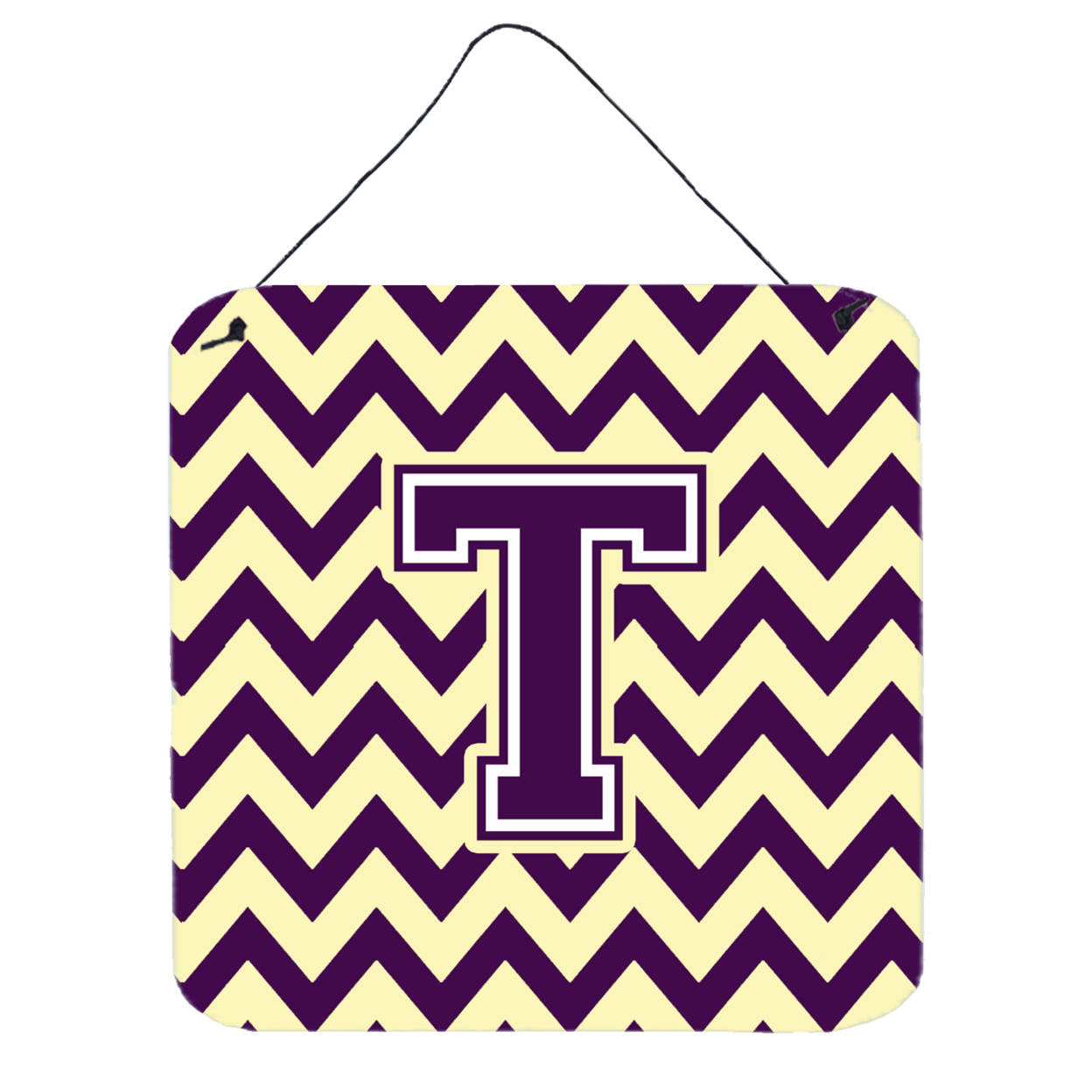 Letter T Chevron Purple and Gold Wall or Door Hanging Prints - Walmart.com