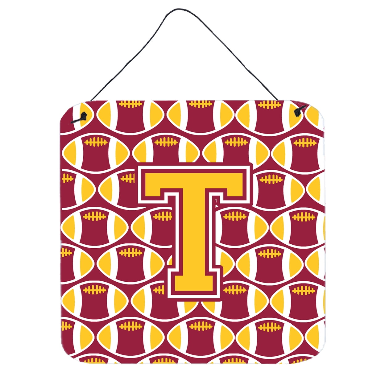 Letter T Football Maroon and Gold Wall or Door Hanging Prints - Walmart.com