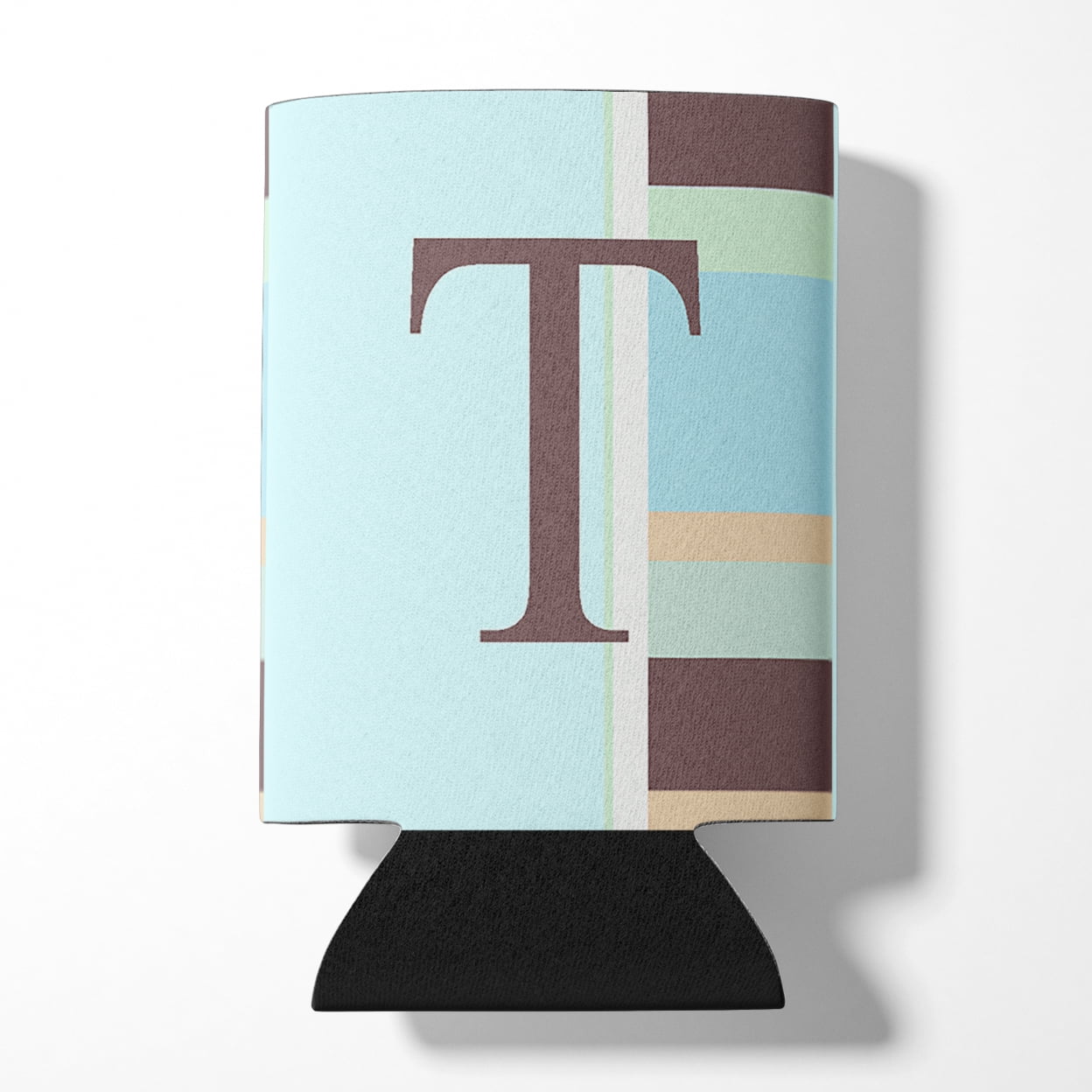 Letter T Initial Monogram - Blue Stripes Can or Bottle Hugger - Walmart.com