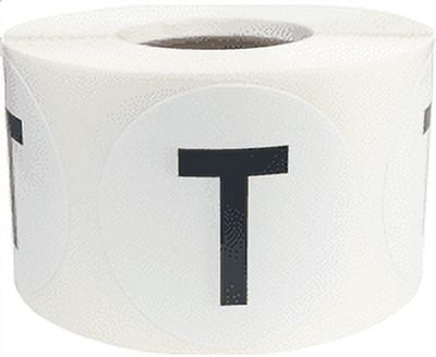 Letter T Inventory Labels 1.5 inch Round Circle Dots 500 Adhesive ...