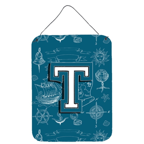 Letter T Sea Doodles Initial Alphabet Wall or Door Hanging Prints ...