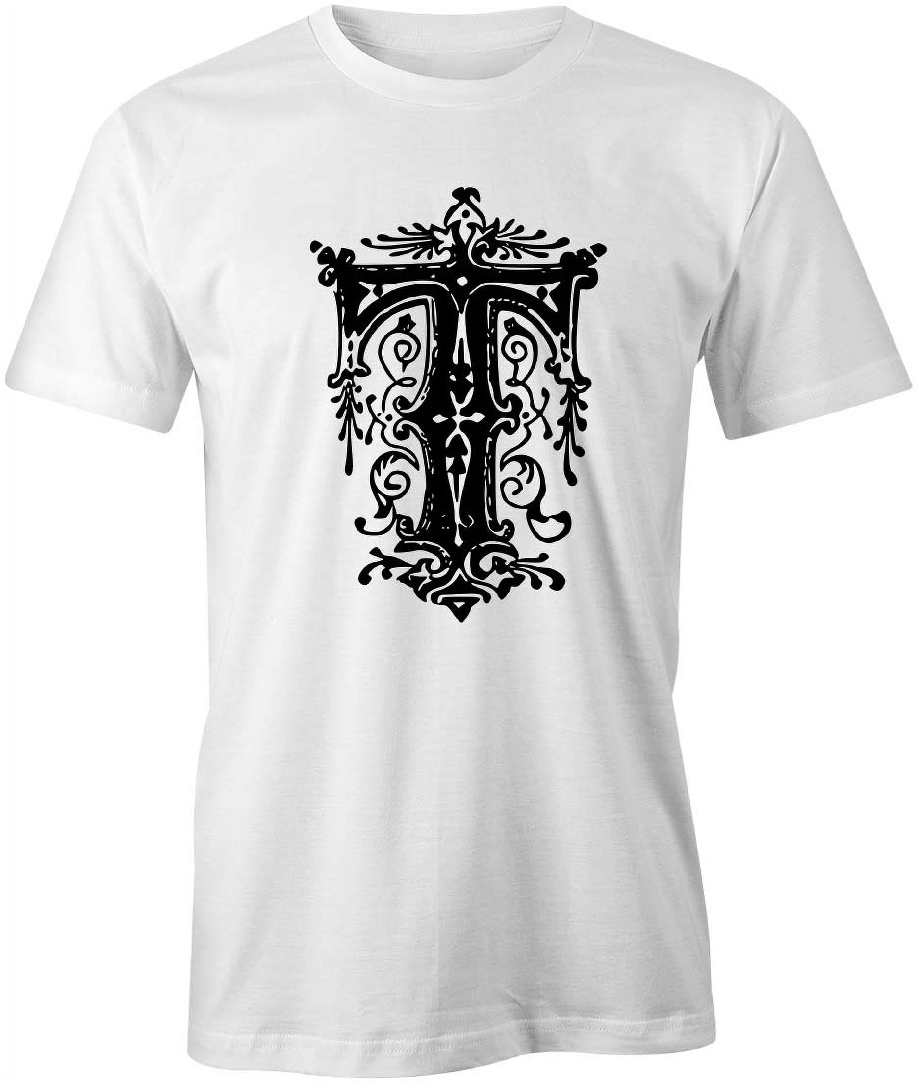 Letter T T-Shirt | Decorative Alphabet White Tee Gift - Walmart.com